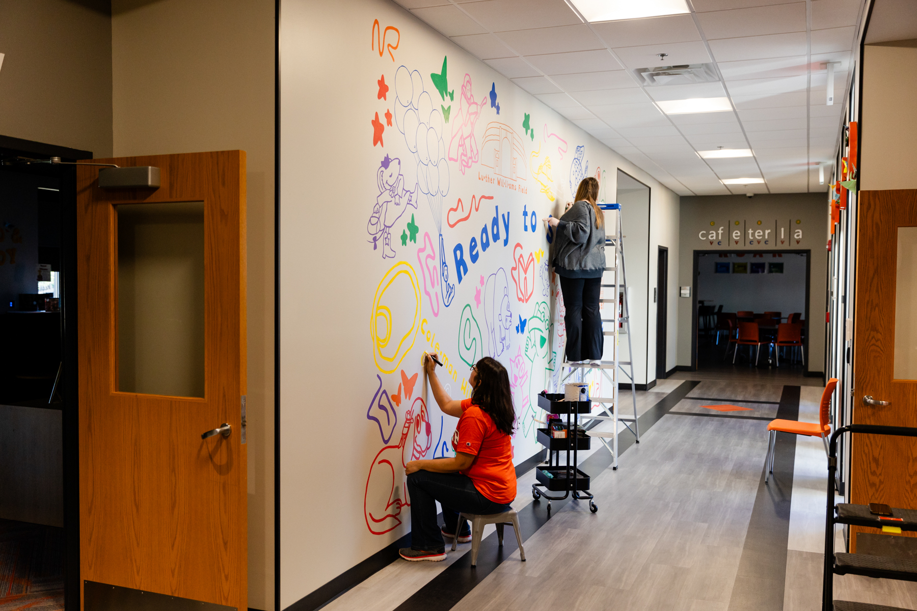 Mercer senior design mural for Roberts Academy
